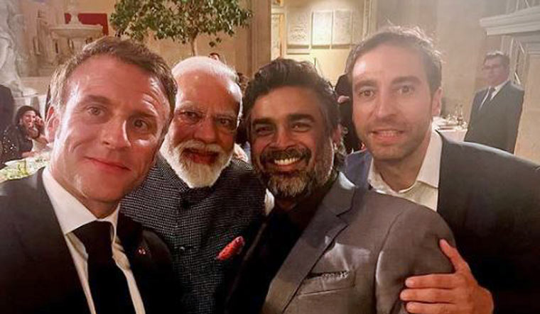 Madhavan attends dinner hosted by President Macron in PM Modi's honour ...