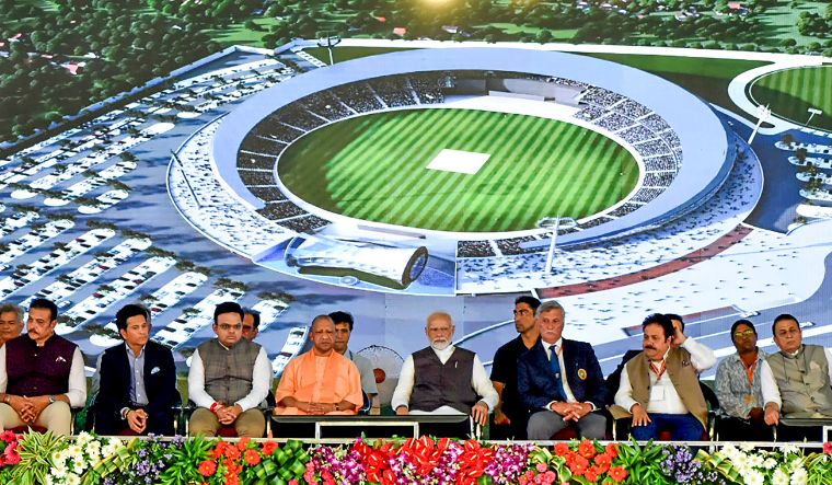 PM Modi lays foundation stone for Varanasi international cricket ...