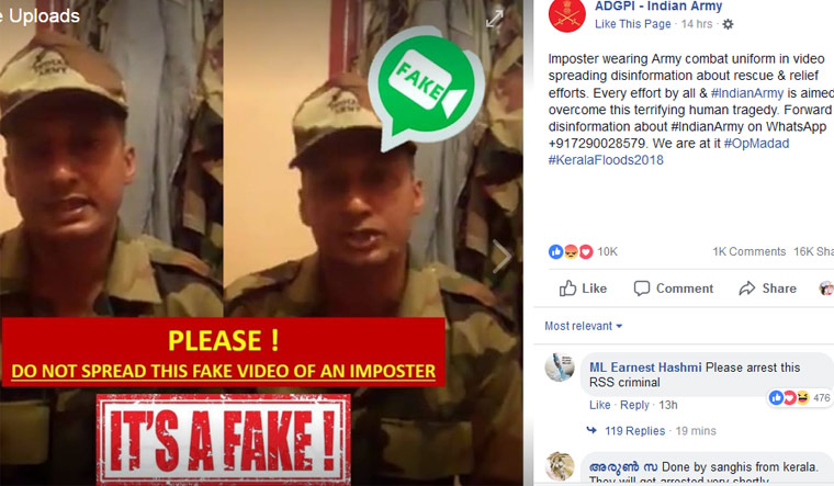 Army labels as fake 'soldier' ranting against Pinarayi over floods- The ...