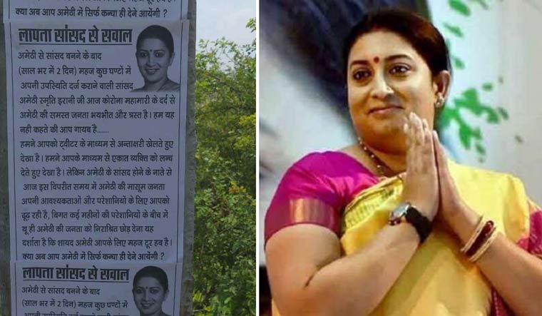 Queries to the missing MP: In Amethi, posters question Smriti Irani's ...