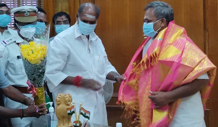 BJP leader Embalam R. Selvam sworn in as Puducherry legislative ...