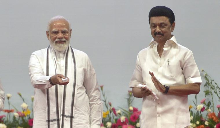 With PM Modi on stage, Stalin says Tamil should be made official ...