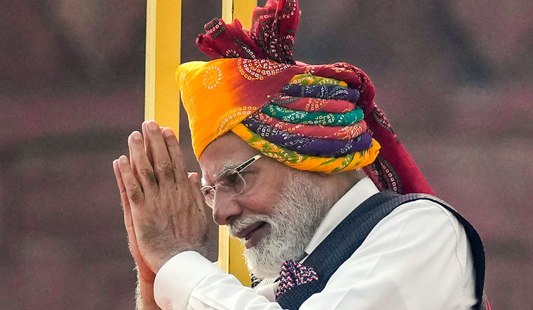 PM Modi dons flamboyant bandhani turban Independence Day- The Week