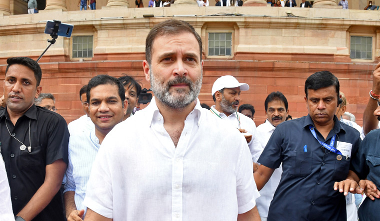 Rahul Gandhi arrives in Lok Sabha after MP status restored; INDIA bloc ...