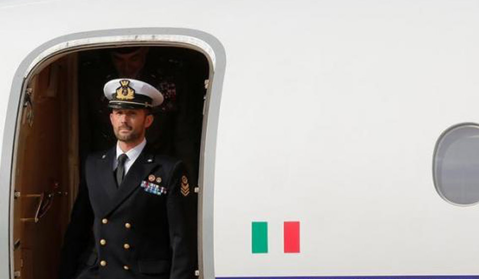 Italian marine arrives home
