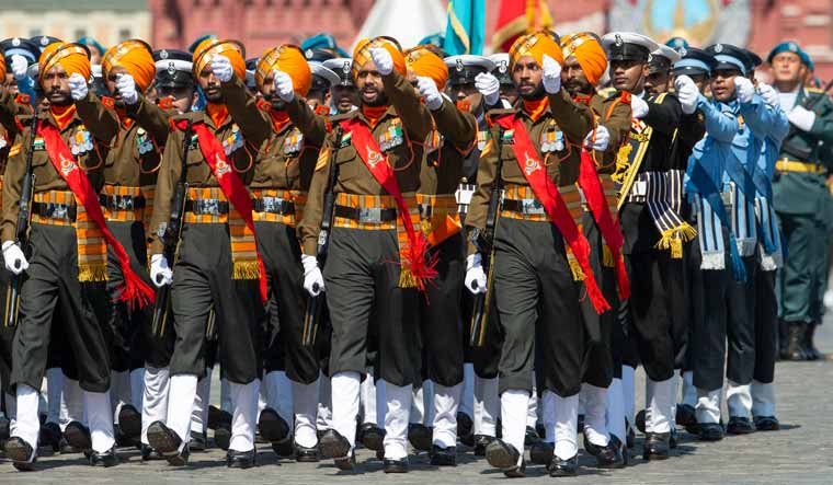 Indian Tri-Service Contingent marches in Moscow Victory-Day parade- The ...