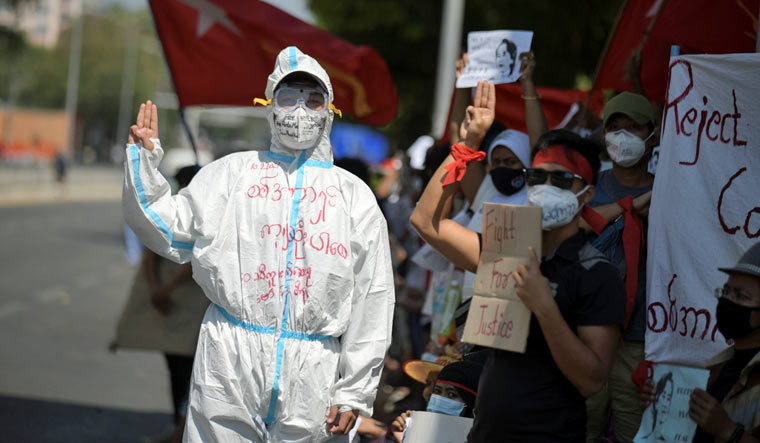 What does the three-finger salute being used by protestors in Myanmar ...
