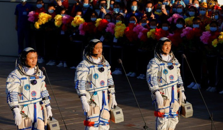 China launches 3-man crew for first space station mission- The Week