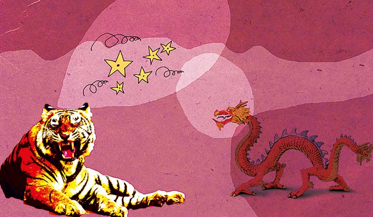 Tiger tackling dragon in style- The Week