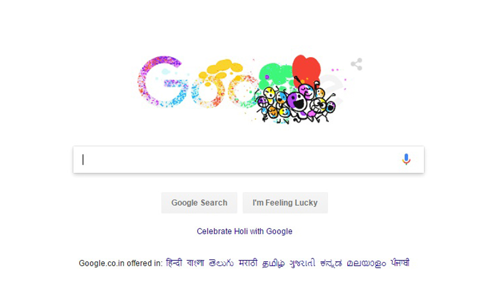 Google celebrates Holi with a colour-sprinkled Doodle