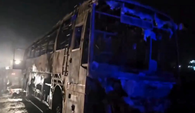8 killed, over 20 injured as bus carrying devotees catches fire in ...