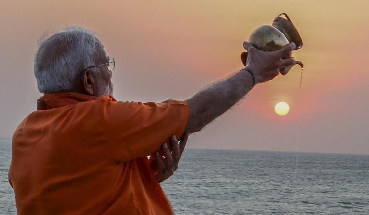 Watch: First visuals of PM Modi’s 45-hour ‘dhyan’ at Vivekananda Rock ...