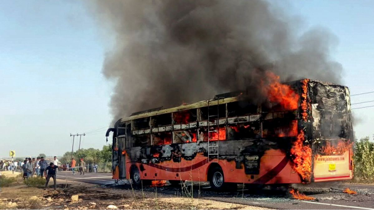 Several dead as Jodhpur-bound private bus catches fire in Jaisalmer ...