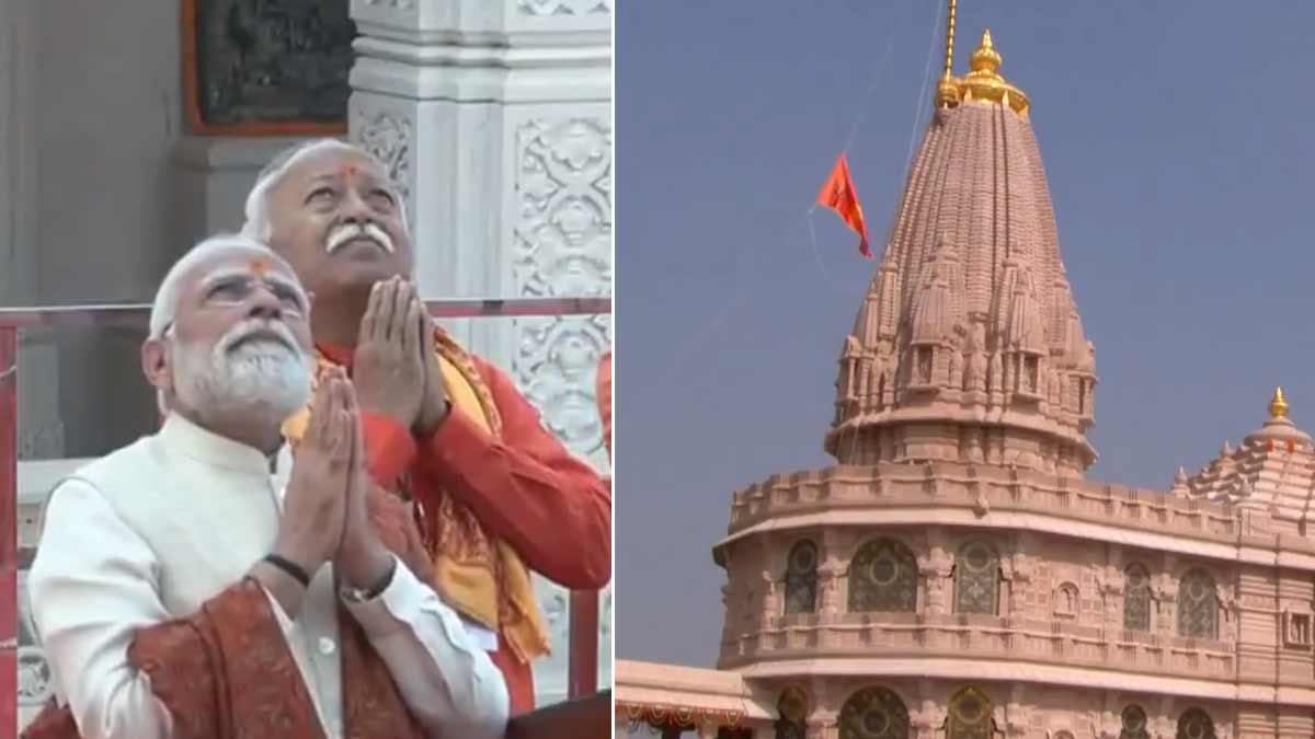 PM Modi hoists 'Dharma Dhwaja' as Ayodhya celebrates completion of Ram ...