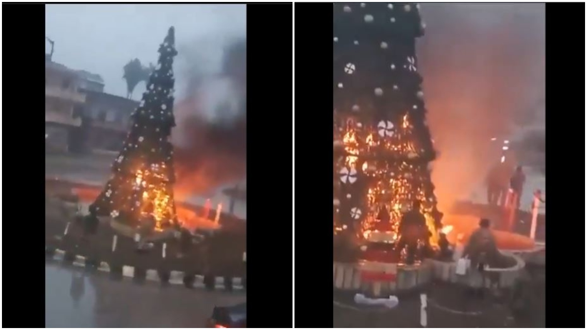 WATCH VIDEOS | Syria: Christmas tree torched by Islamists in Christian ...