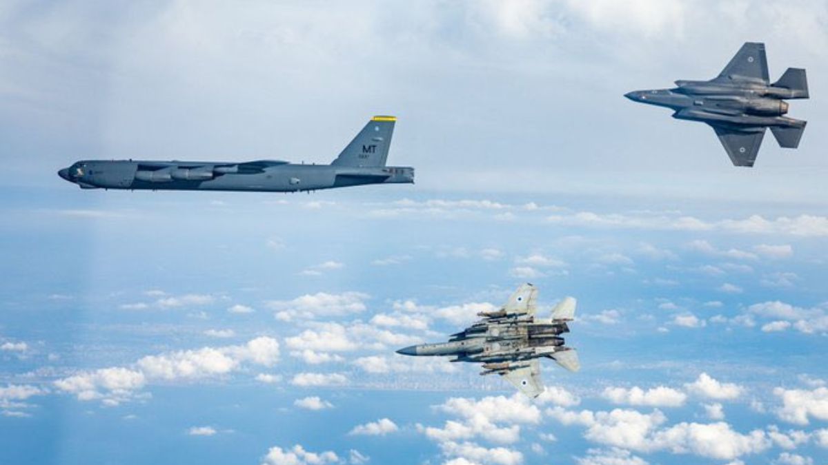Israeli F-35i fighter jets conduct joint drills with US B-52 bombers ...