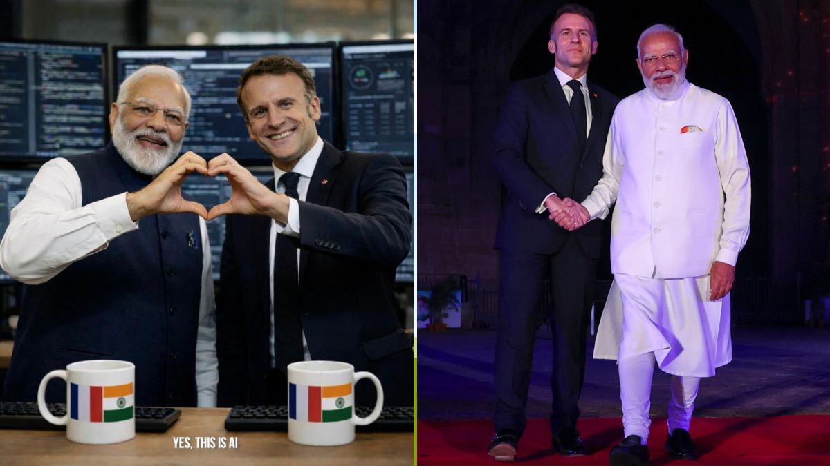 'Yes, this is AI': Emmanuel Macron strikes a pose with PM Modi in viral ...