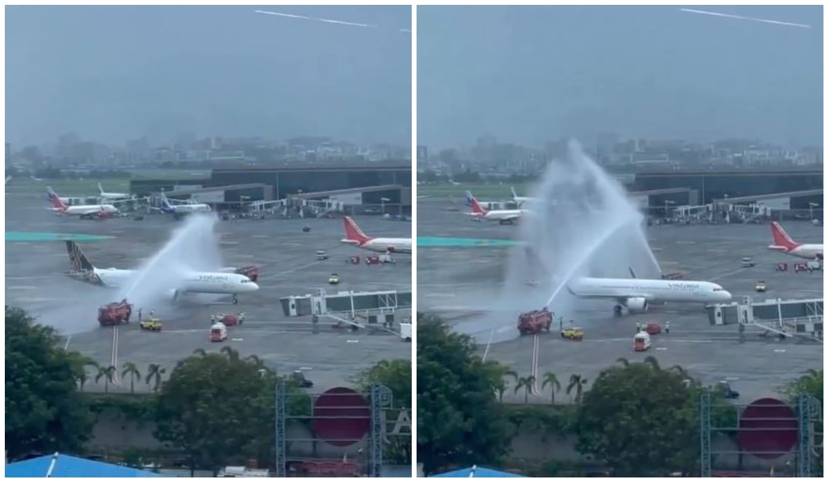WATCH | Team India's flight gets water salute at Mumbai airport, shows ...
