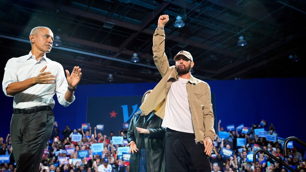 Watch Barack Obama rapping 'Lose Yourself' as Eminem campaigns for ...