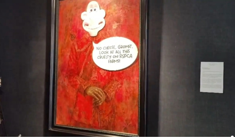 Watch | King Charles’s first official portrait defaced by animal rights ...